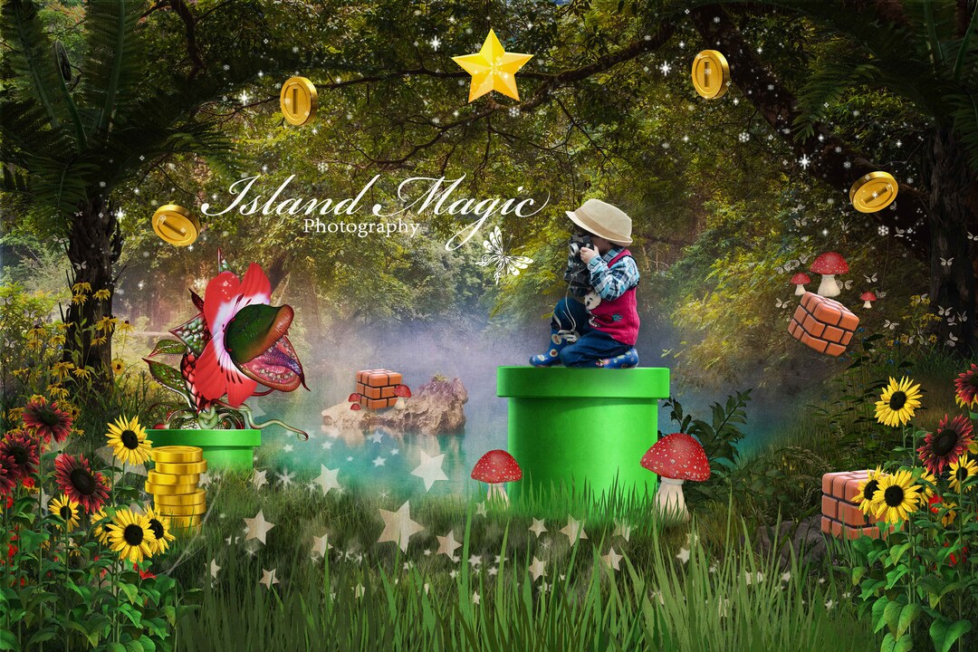 Super Mario Style Digital Background / Backdrop - Etsy