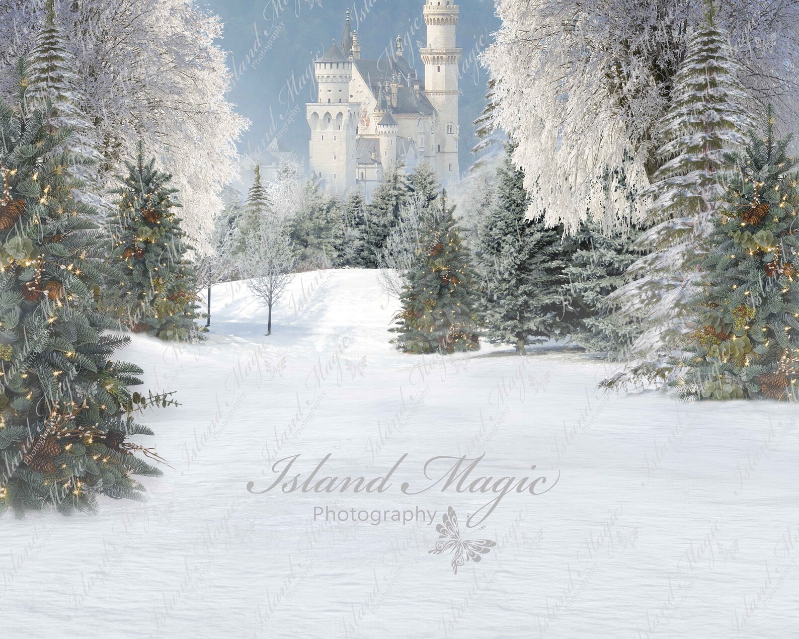 Winter Castle Digital Background / Digital Backdrop With Snow - Etsy Canada