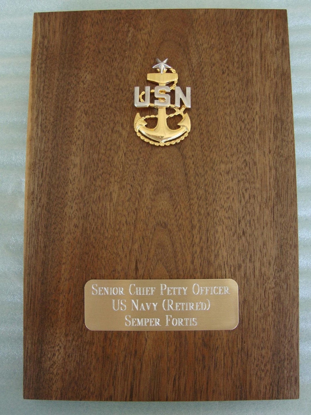 US Navy Plaque Hand Crafted United States Navy Senior Chief Petty ...
