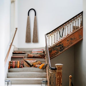 Tall Rustic Fiber Art Arch Jute Wall Hanging, Rope Arch Sculpture, Tall ...