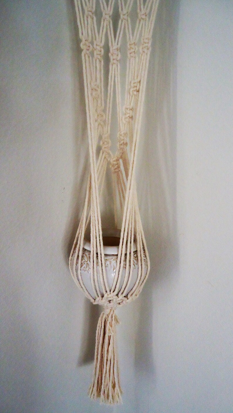 Macrame Plant Hanger Macrame Knotted rope hanging planter | Etsy