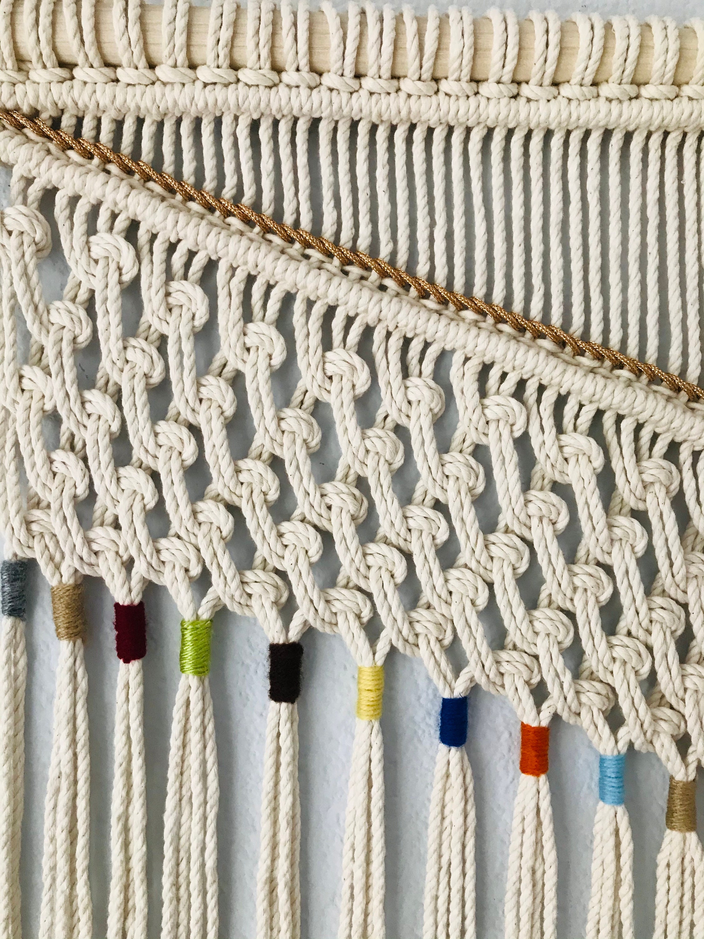 Macrame Rainbow Wall Hanging Minimalist Modern Wall Hanging - Etsy