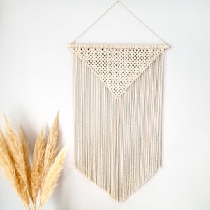 Large Minimalist Macrame Wall Hanging, Mid Century Geometric Woven ...