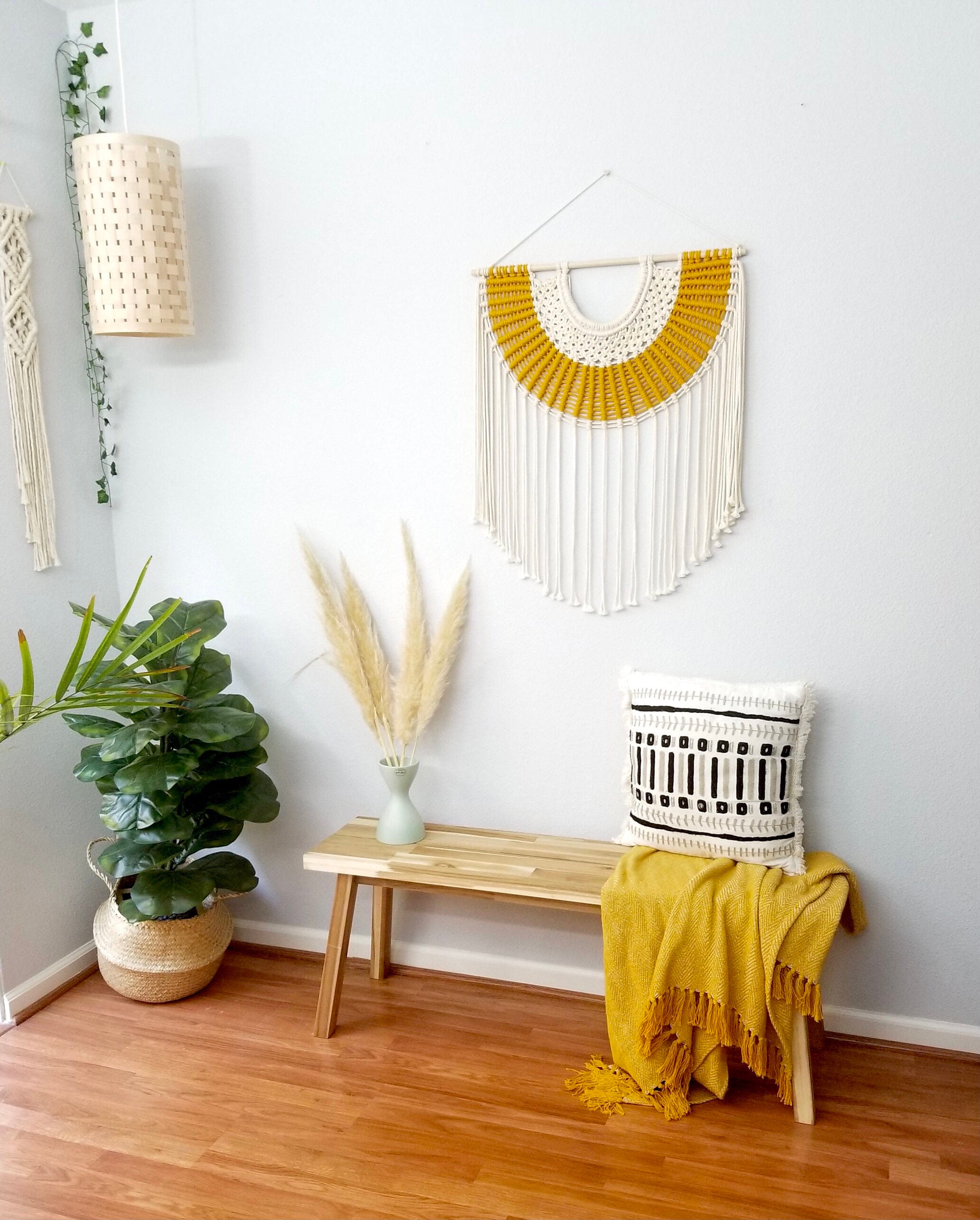 Modern fiber art Macrame Wall hanging Tapestry Bohemian Wall | Etsy