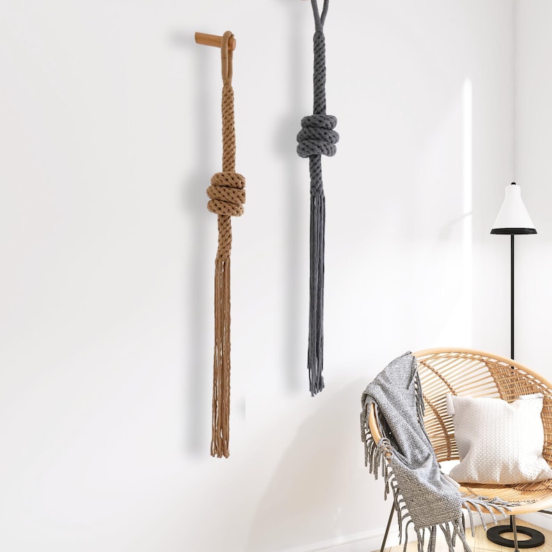 3D Rope Knot Wall Sculpture Set: Minimalist Fiber Art Hanging - Etsy