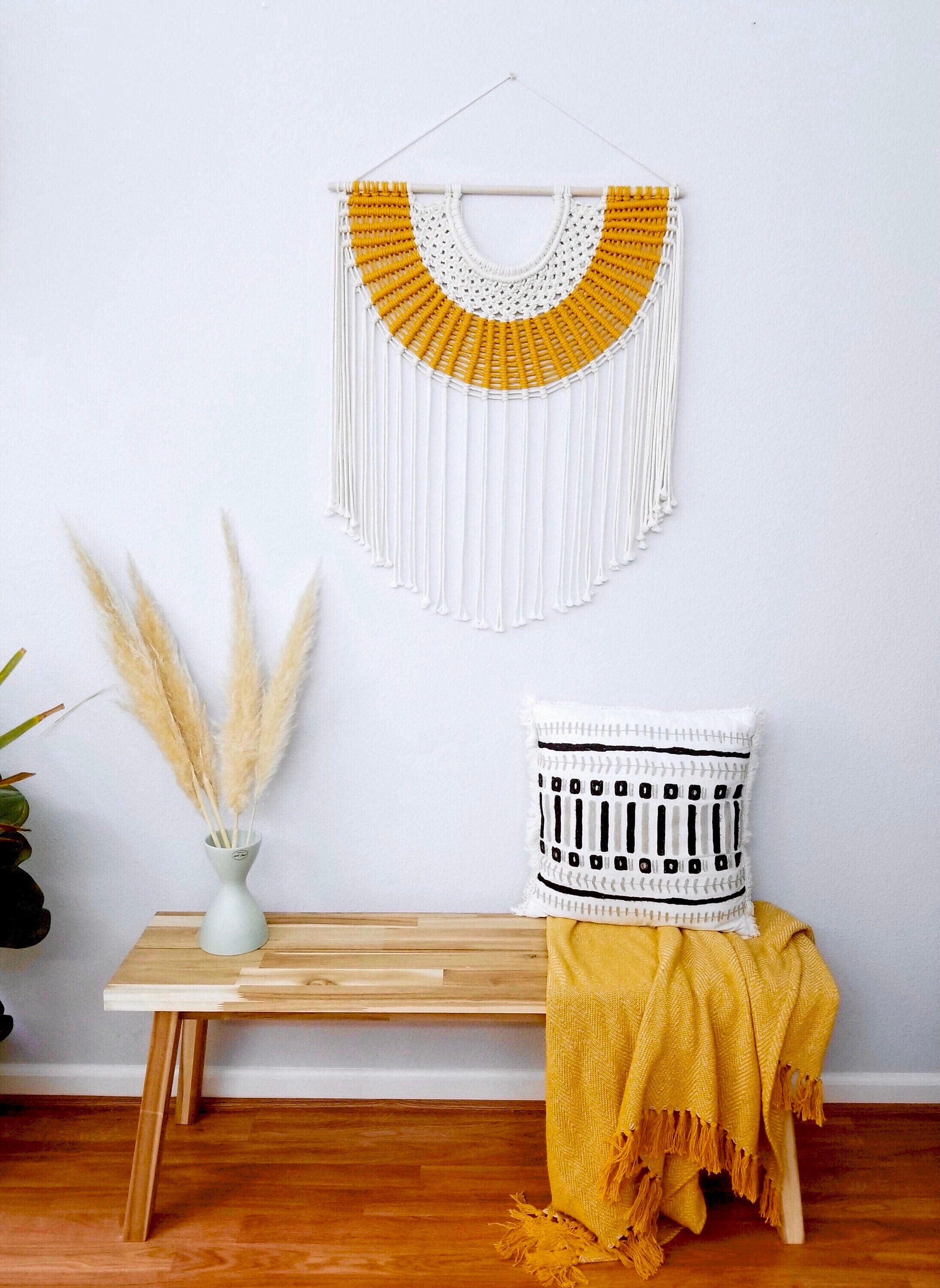 Modern fiber art Macrame Wall hanging Tapestry Bohemian Wall | Etsy