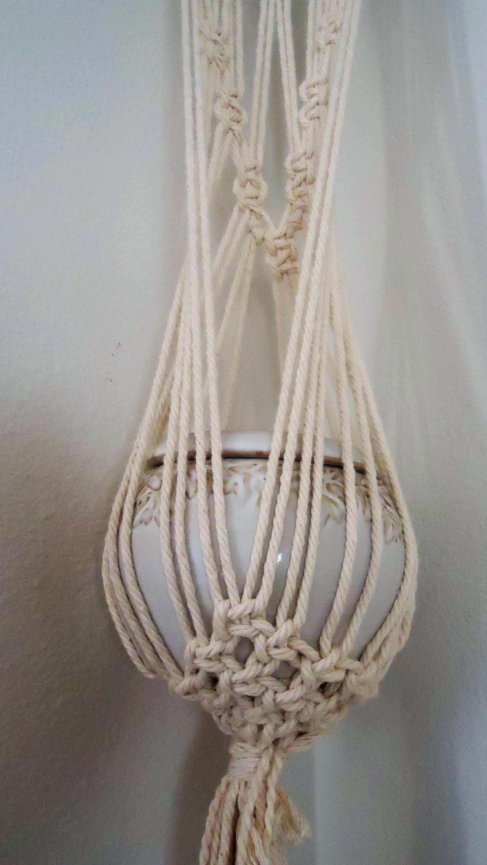 Macrame Plant Hanger Macrame Knotted rope hanging planter | Etsy