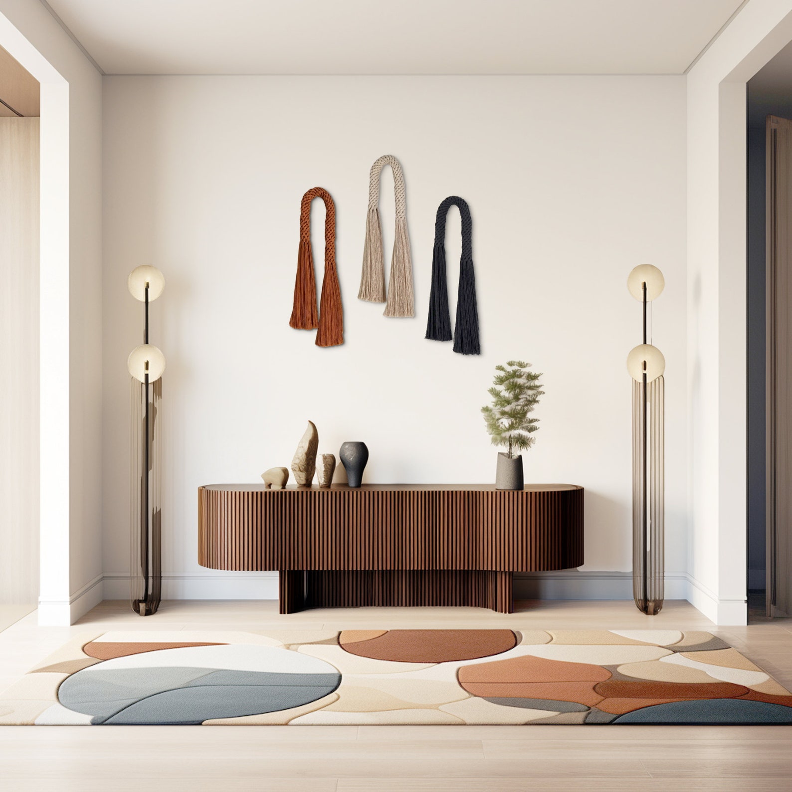 Macrame Wall Hanging Arch With Tassel, Fiber Art Sculpture, Bohemian ...