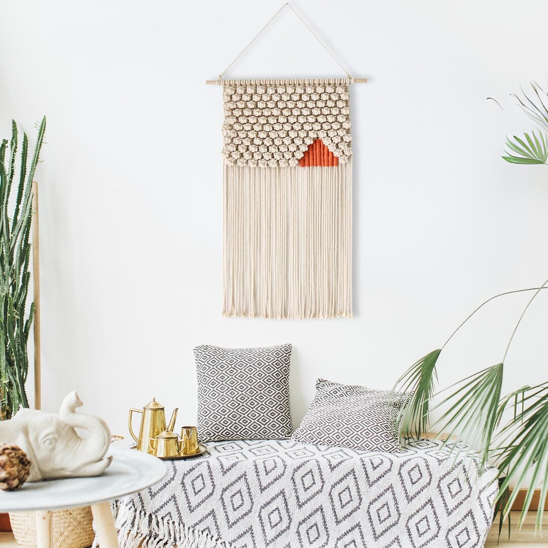 Geometric Macrame Wall Hanging Nature Inspired Wall Hanging-fiber Art ...