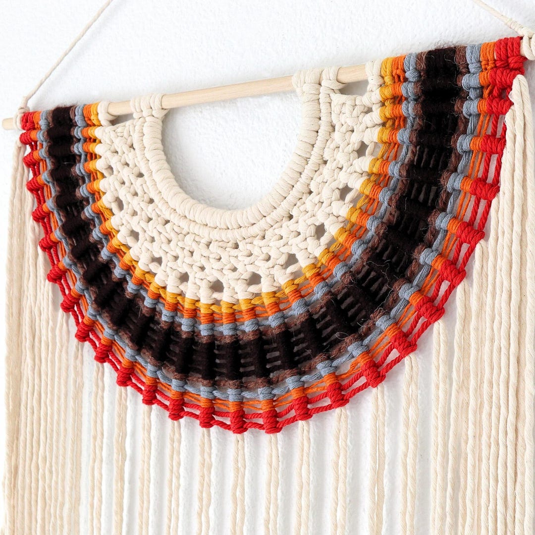 Multicolor Macrame Wall Hanging: Bohemian Fiber Art Tapestry - Etsy