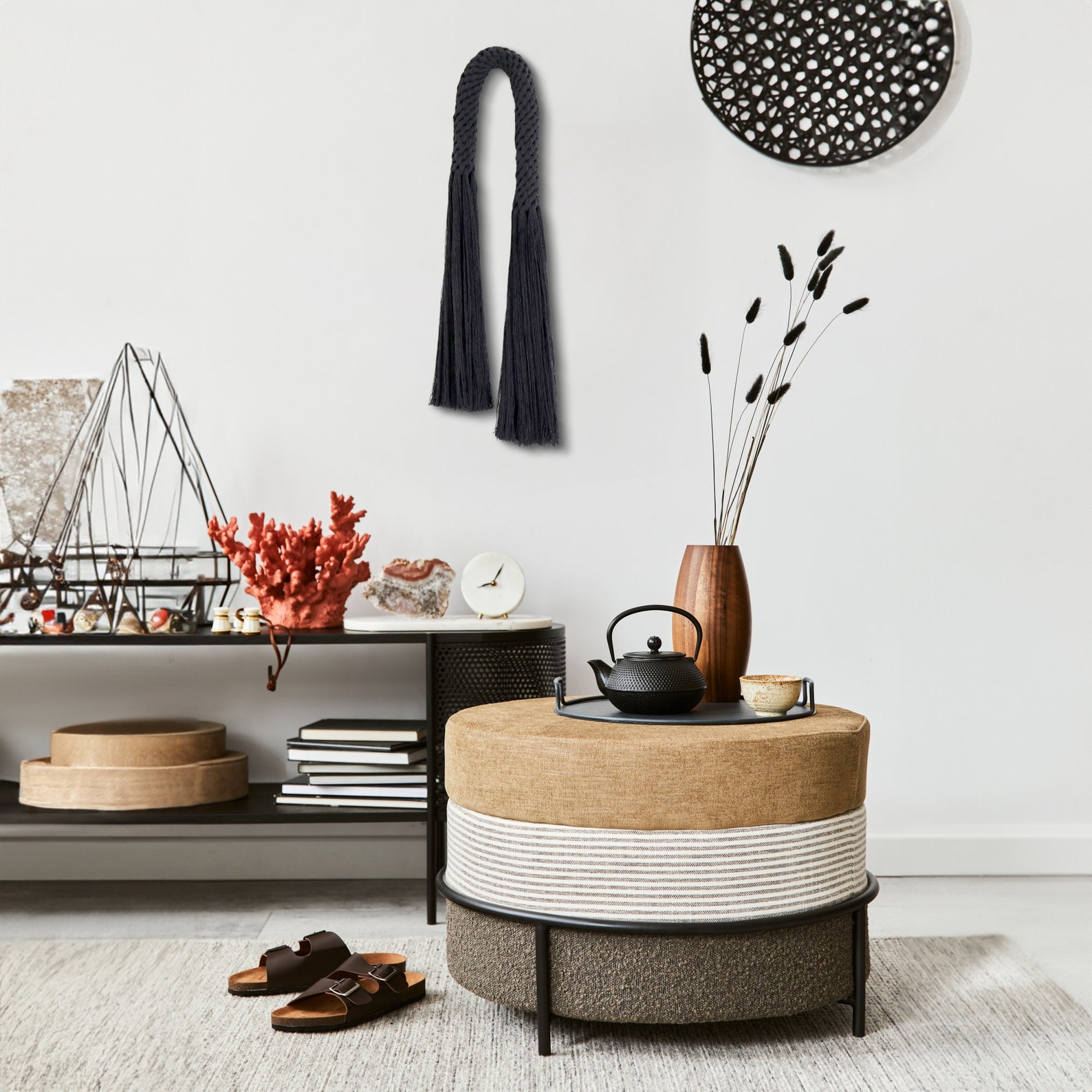 Macrame Wall Hanging Arch With Tassel, Fiber Art Sculpture, Bohemian ...