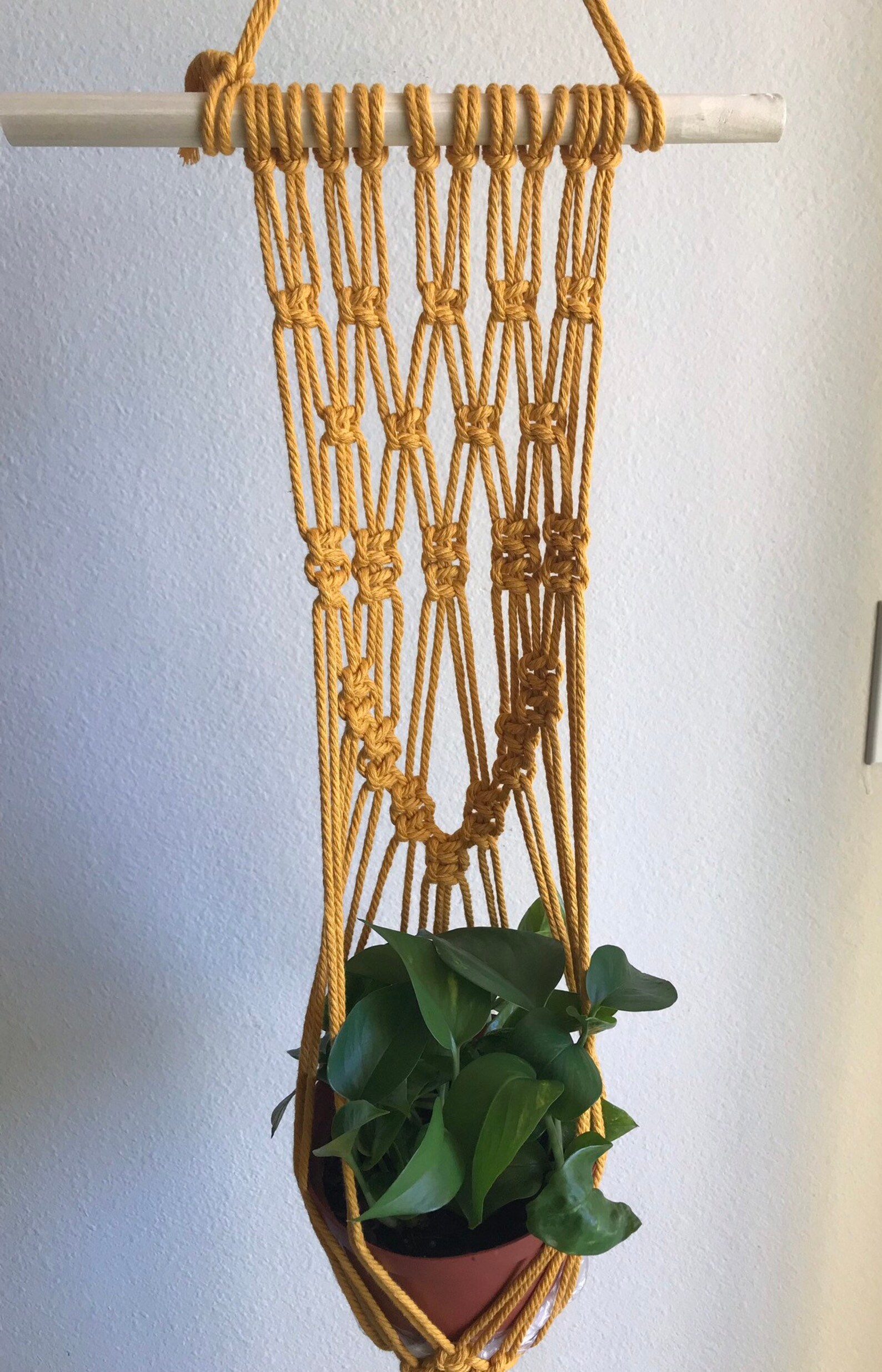 Macrame Plant Hanger Macrame Knotted rope hanging planter | Etsy