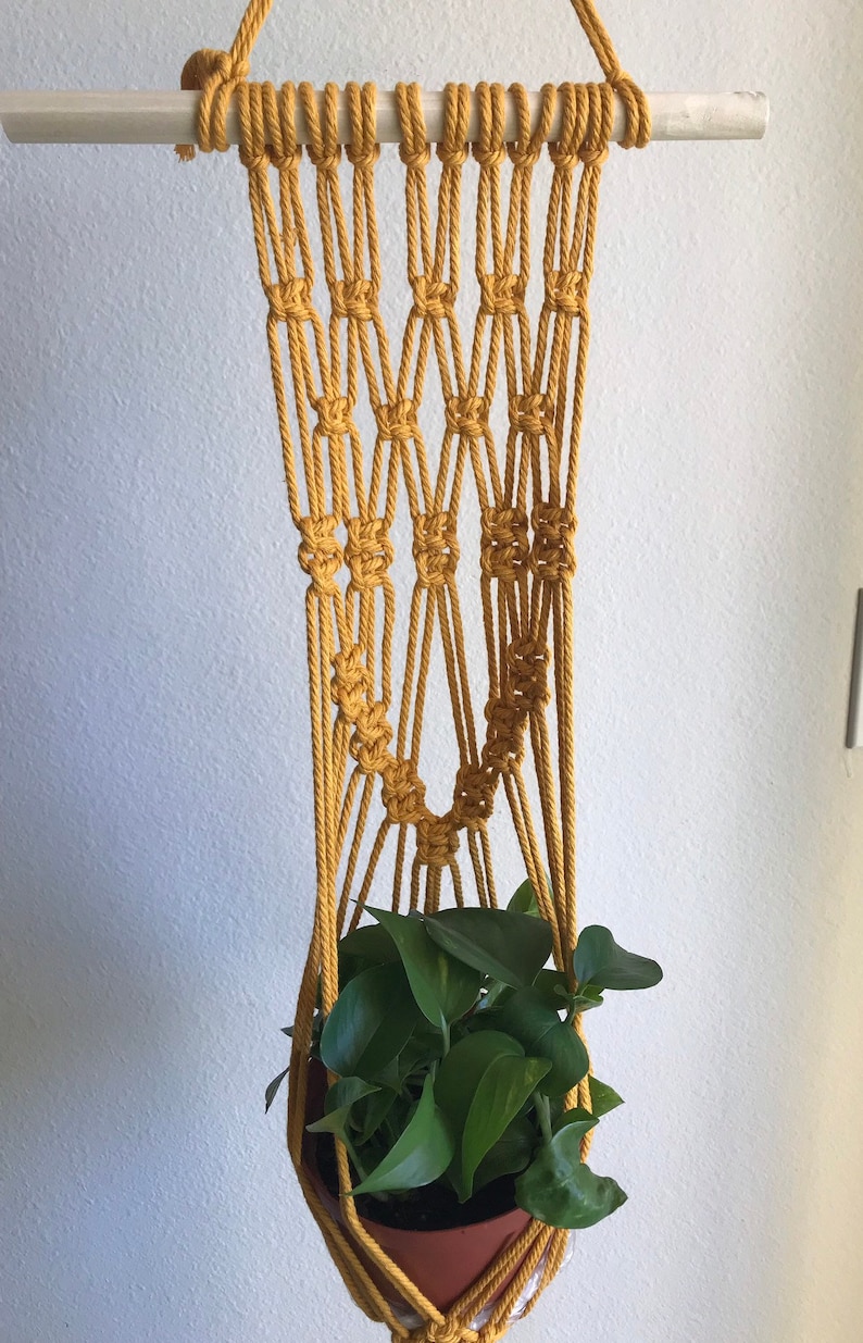 Macrame Plant Hanger Macrame Knotted rope hanging planter | Etsy