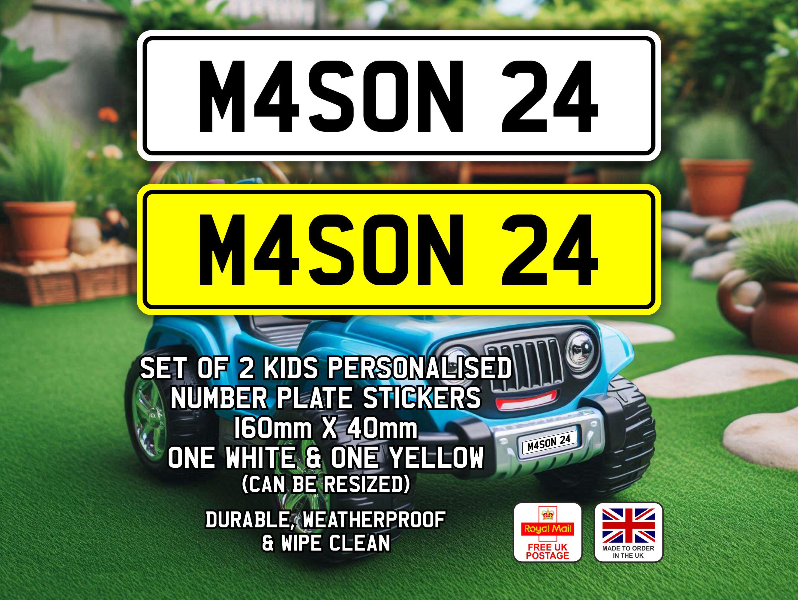 Personalized Ride-on Car Number Plate Stickers – Wales Flag, Waterproof ...