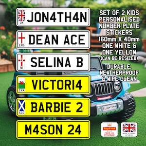 Personalized Ride-on Car Number Plate Stickers – Wales Flag, Waterproof ...