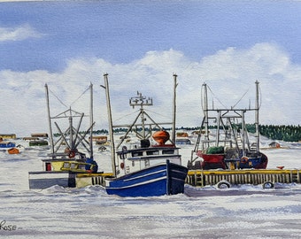 Ice Fishing Painting - Etsy