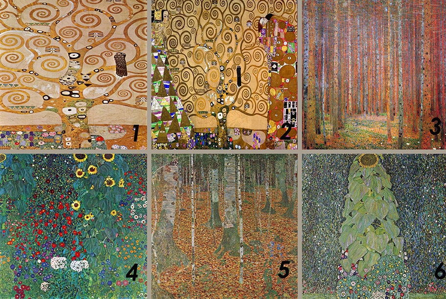 Gustav Klimt Nature 6 Piece Set on 8x8 | Etsy Canada