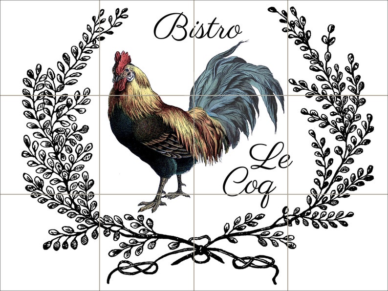 1909 Rooster Le Coq 12x18 18x24 24x30 30x36 6x6 | Etsy