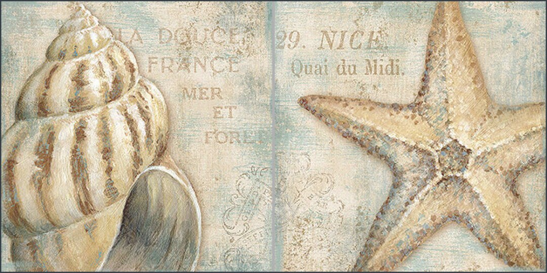 1912 - 2 Pc Sea Shells - Sea Shore Tiles, Ocean Tiles, Decorative Tiles ...