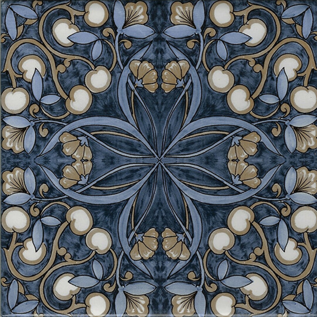 Kiln Fired Version Amalfi Coast Blue - Gloss Finish in White 6"x6 ...