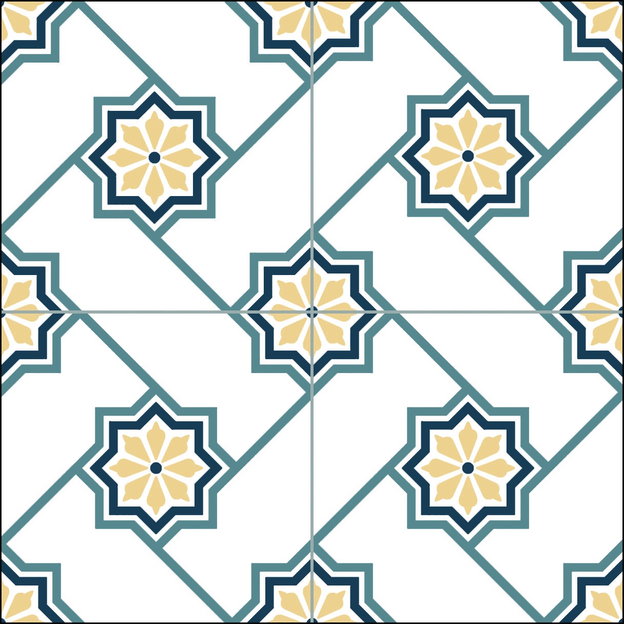 1771-1 Volos Blue Yellow 8x8 6x6 or | Etsy