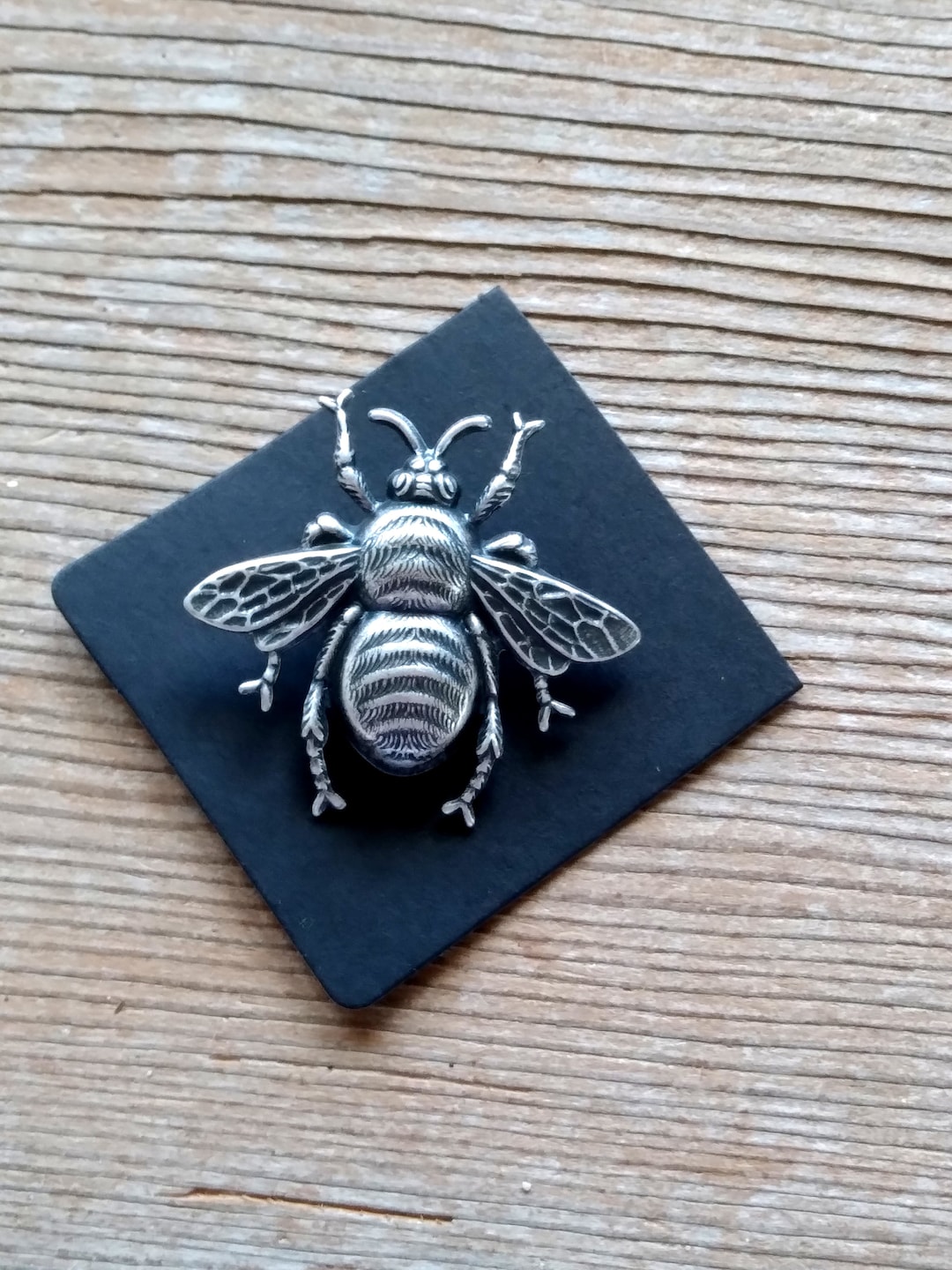 Huge Silver Bee Pin, Silver Honeybee Pin Brooch, Antiqued Silver Bee ...