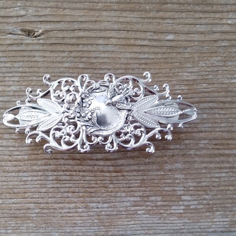 Silver Barrette - Etsy