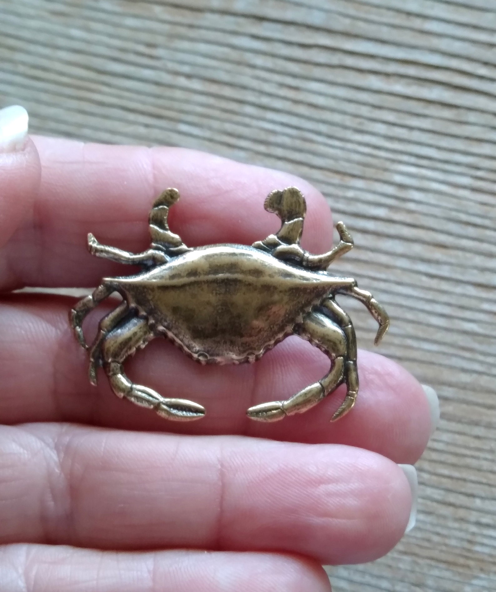 The Brass Crab Pin Crab Jewelry Antiqued Brass Crab Pin - Etsy