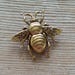 Huge Gold Bee Pin, Gold Honeybee Pin Brooch, Antiqued Gold Bee Pin, Big ...