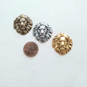 Lion Head Pin, Antiqued Gold Lion Pin Brooch, Antiqued Brass Lion Pin ...