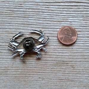 Antiqued Brass Crab Lapel Pin for Hat or Shirt, Beach Jewelry Accessory ...