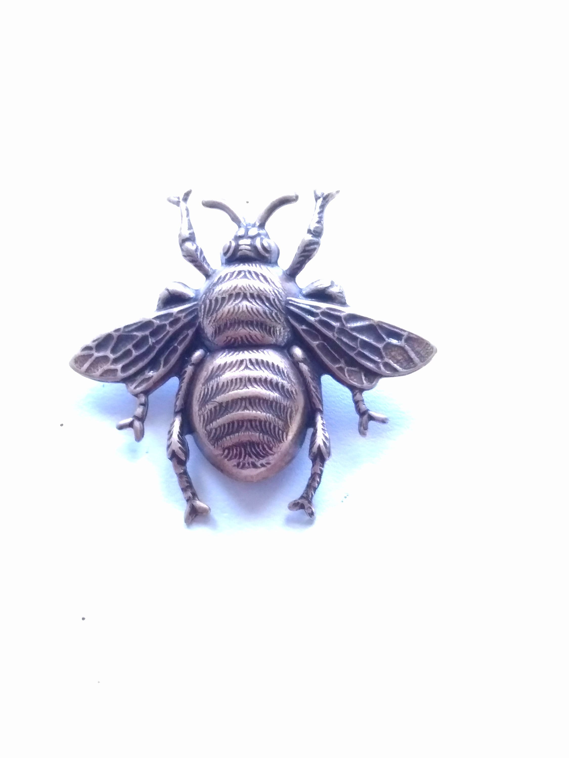 Huge Silver Bee Pin Silver Honeybee Pin Brooch Antiqued | Etsy