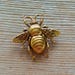 Huge Gold Bee Pin, Gold Honeybee Pin Brooch, Antiqued Gold Bee Pin, Big ...