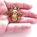 Huge Gold Bee Pin, Gold Honeybee Pin Brooch, Antiqued Gold Bee Pin, Big ...