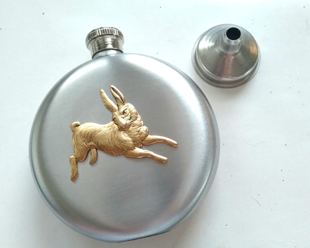 Rabbit Flask Gold Rabbit Flask Stainless Steel Flask 5 Oz - Etsy