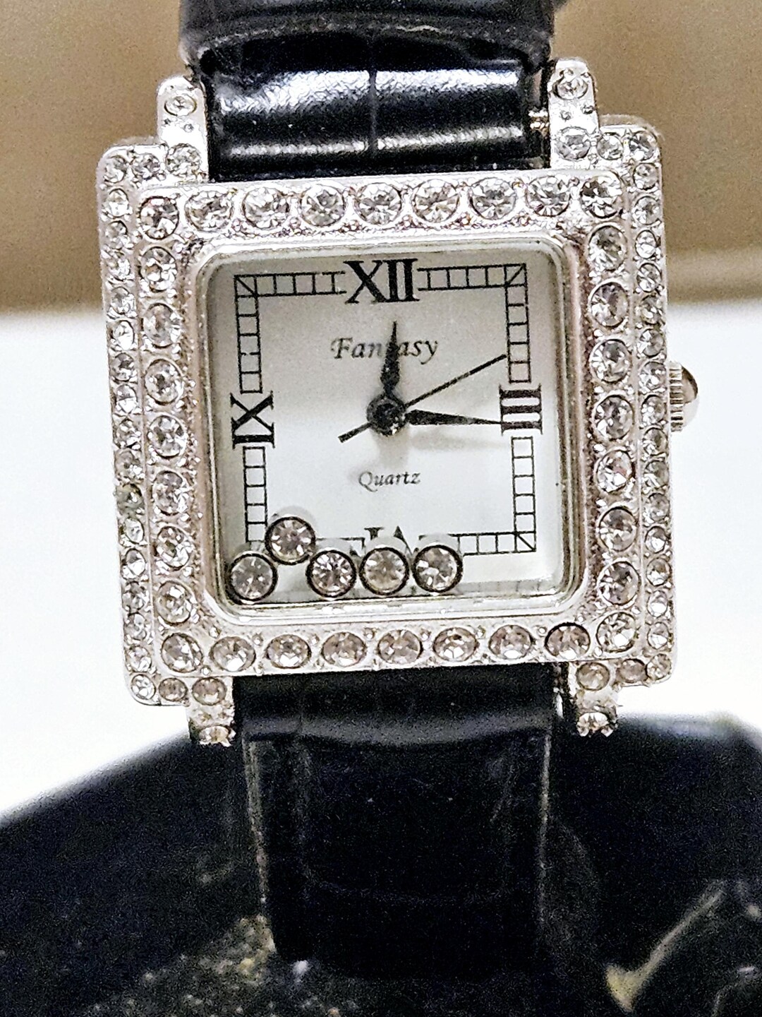 Luxury Water Resistant Watch Square Face Leather Band With Shining ...