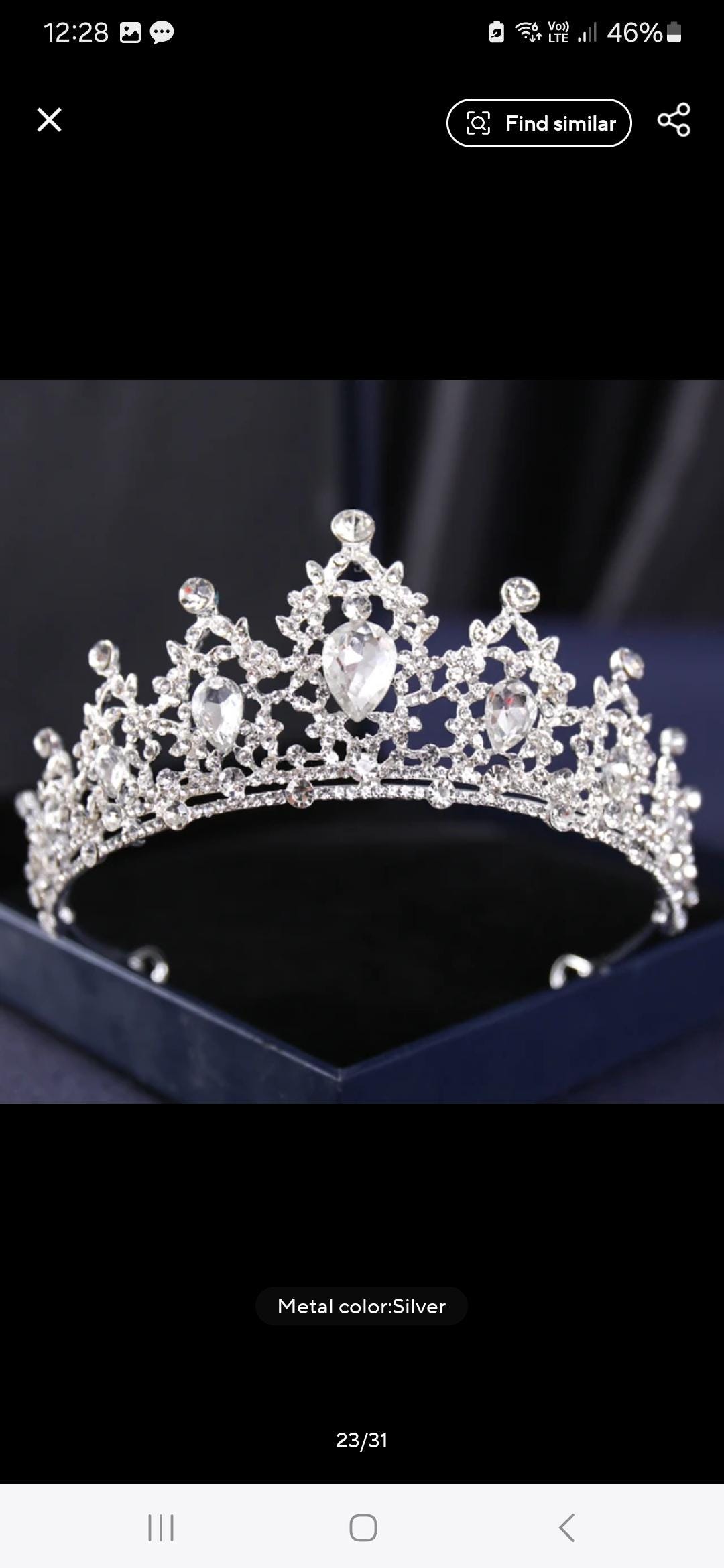 Luxurious Large Tiara Crown Silver Colour With Shining Rhinestones - Etsy