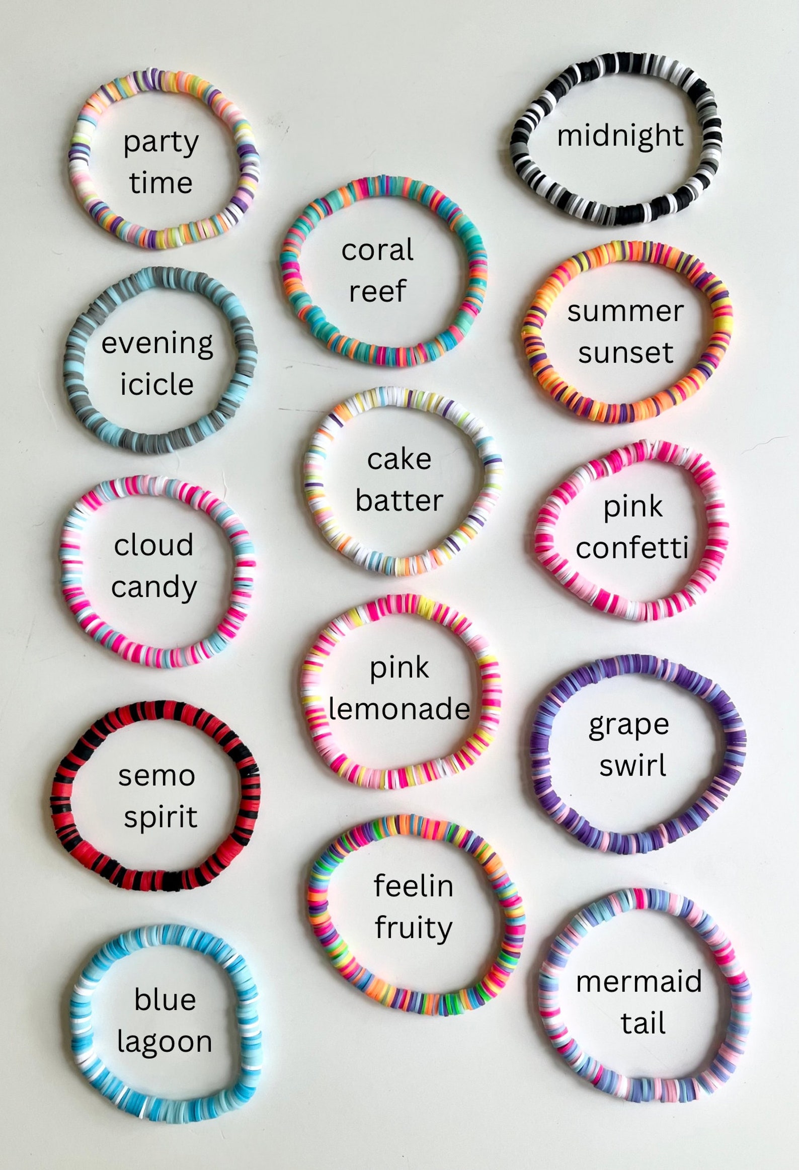 Multicolor Clay Beaded Stretchy Bracelet - 7 Inch - Etsy