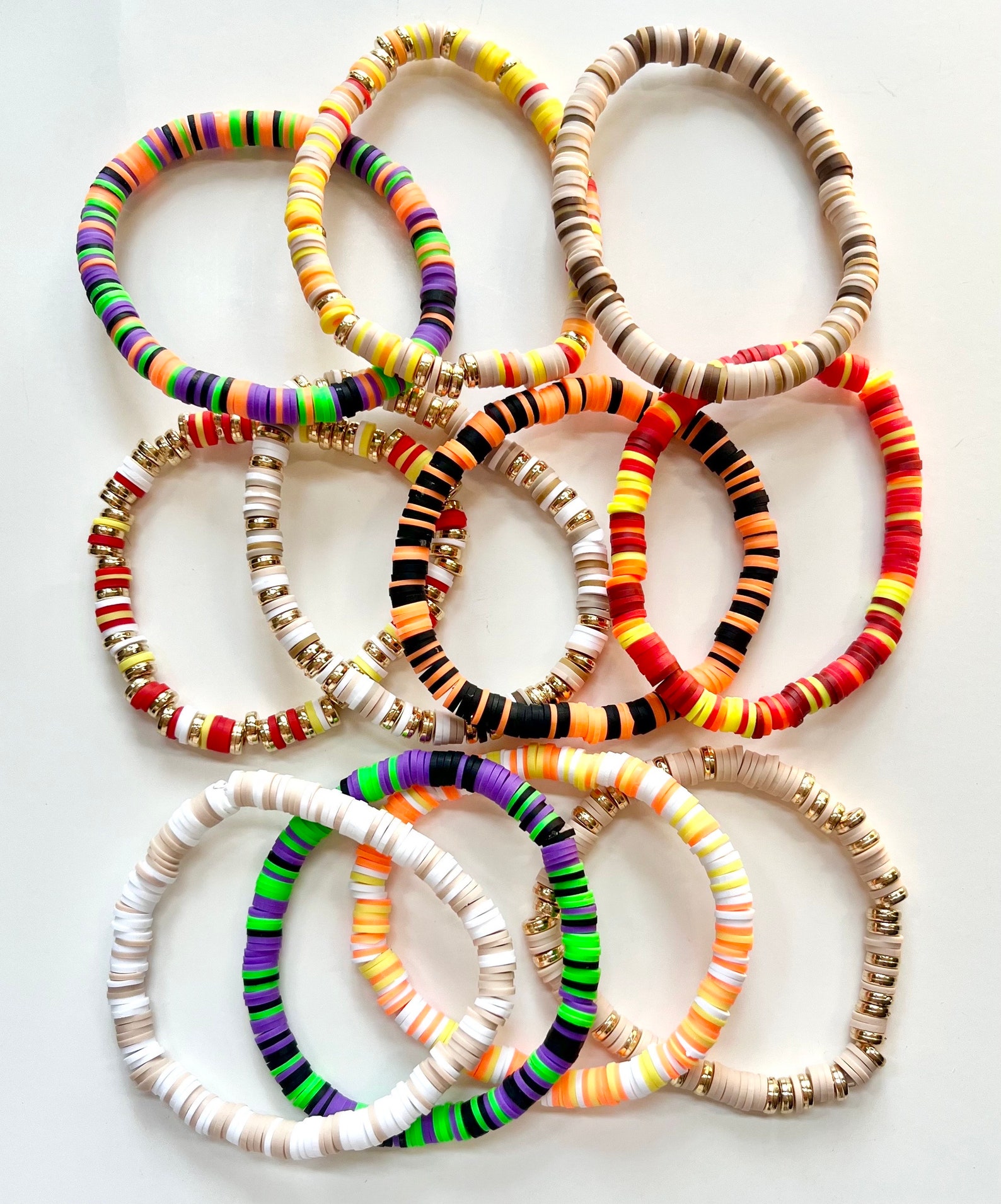 Autumn Themed Clay Beaded Bracelets for Fall/thanksgiving/halloween ...