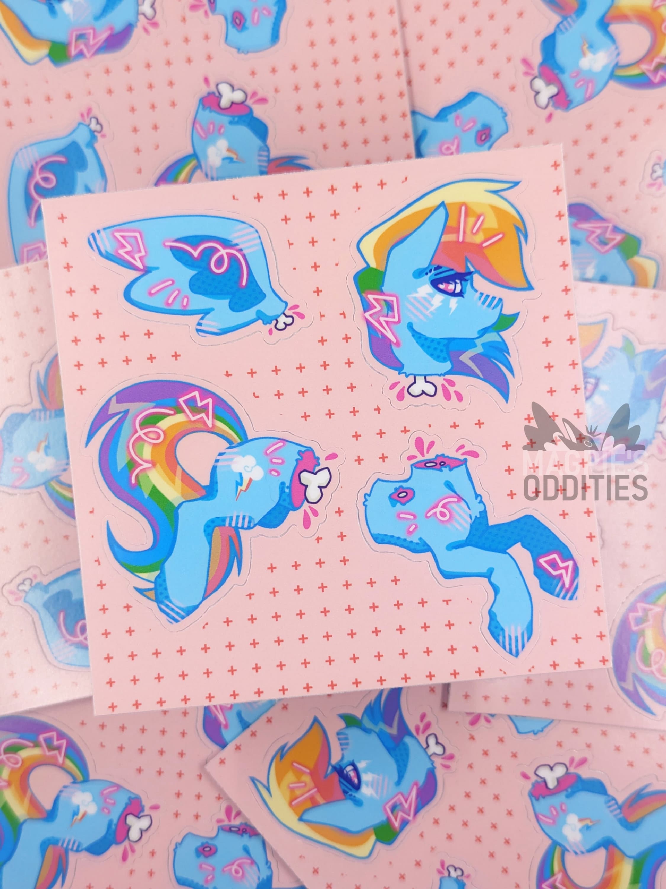 Pony-pieces, Rainbow Dash Sticker Sheet, My Little Pony Cute and Creepy ...