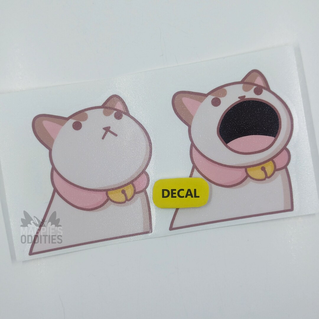 Puppycat Decal Sticker, POP Cat Meme Window Peeker for Car, Laptop ...