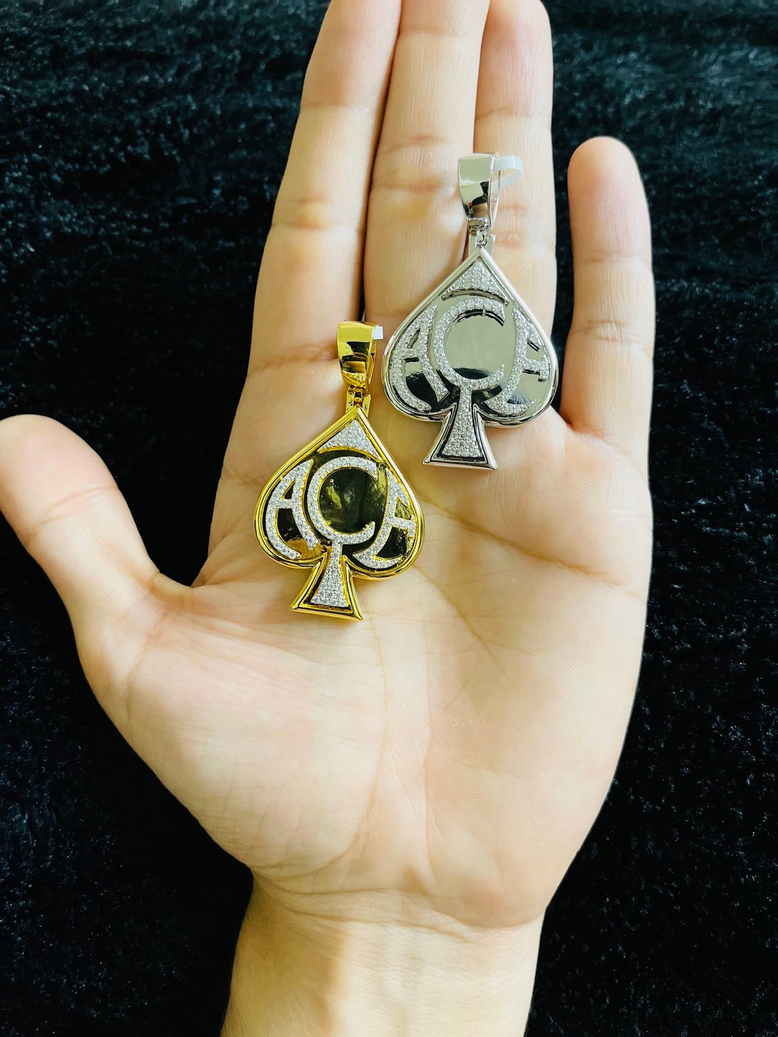 14k Gold Finish ACE Hip Hop Simulated Diamond Pendant W/ Rope - Etsy ...