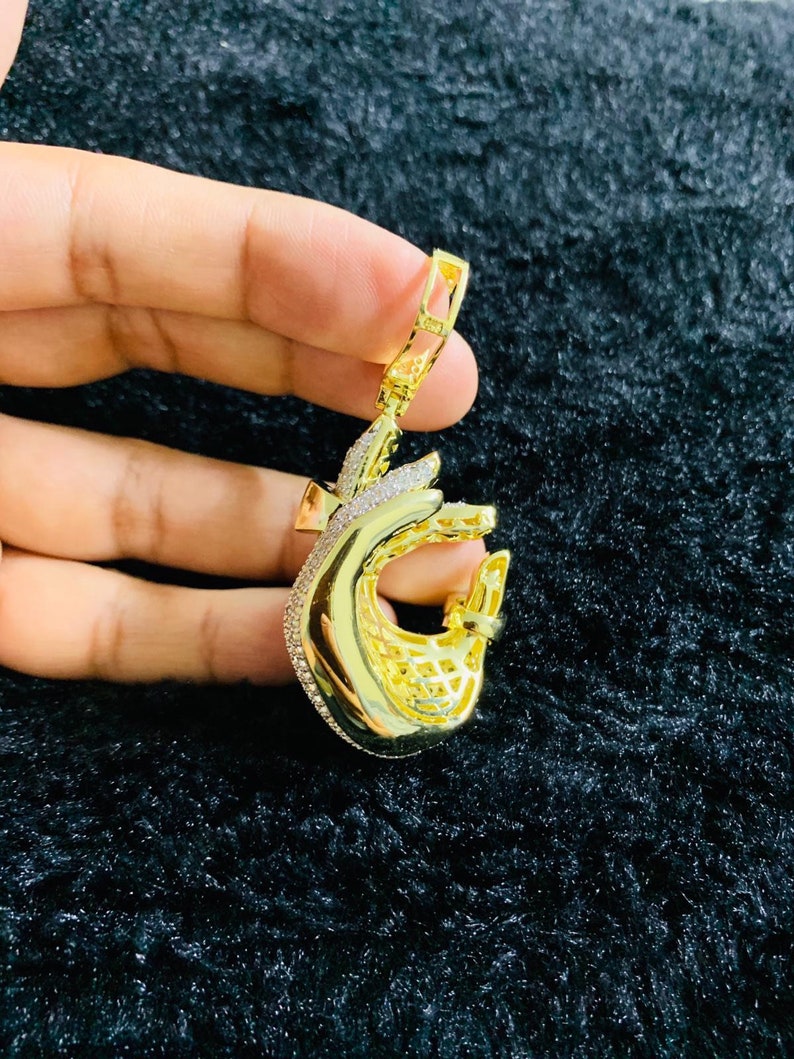 14k Gold Finish Okay Emoji With Middle Finger Hip Hop Charm | Etsy