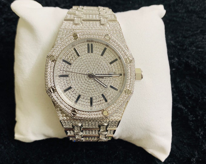 Stainless Steel Fully Ice Automatic Octagon Shape Simulated Diamond ...