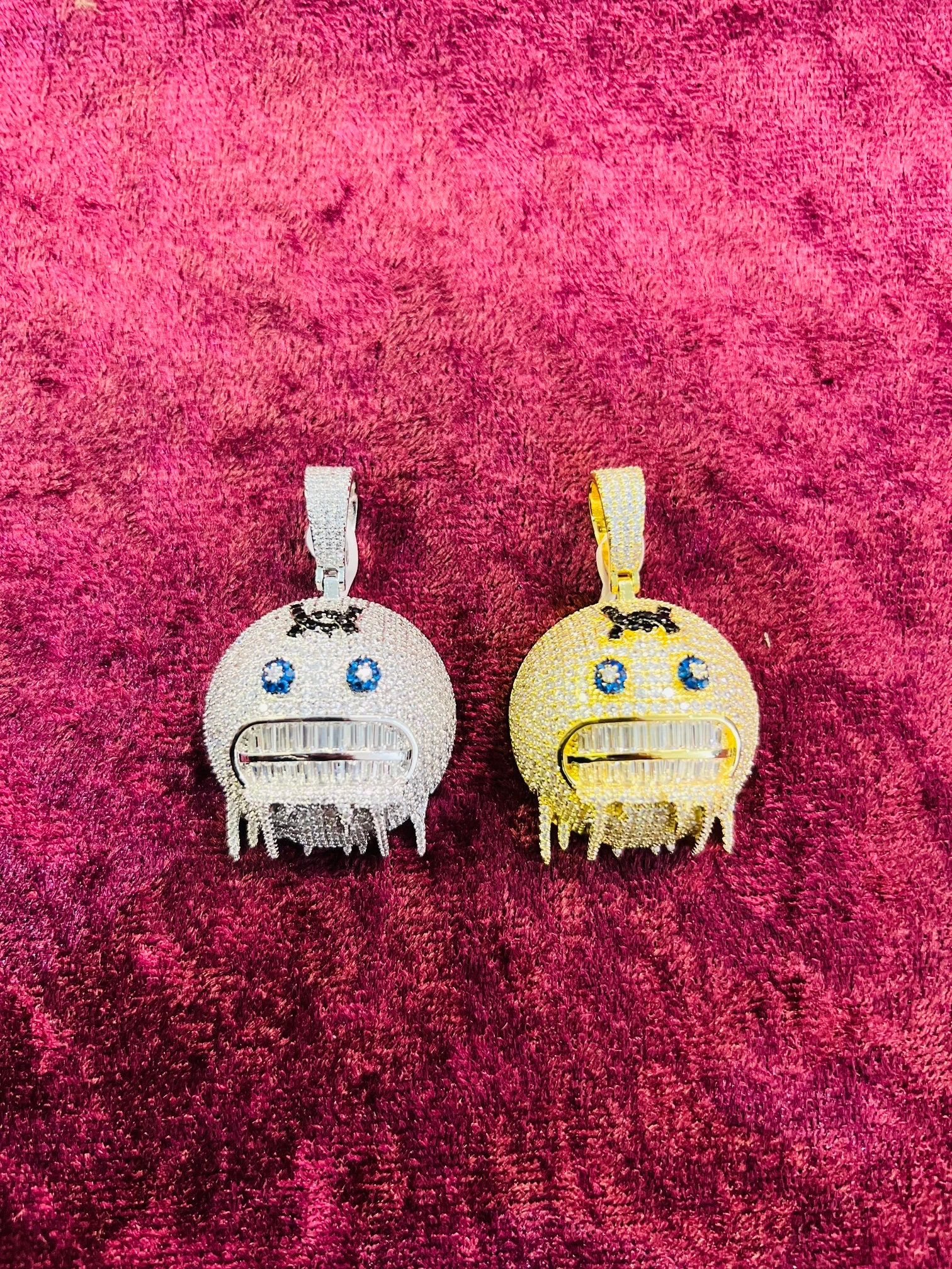 14KT Gold Finish Frozen Ice Emoji Hip Hop Simulated Diamond Etsy 14kt-gold-finish-frozen-ice-emoji-hip-hop-simulated-diamond-etsy