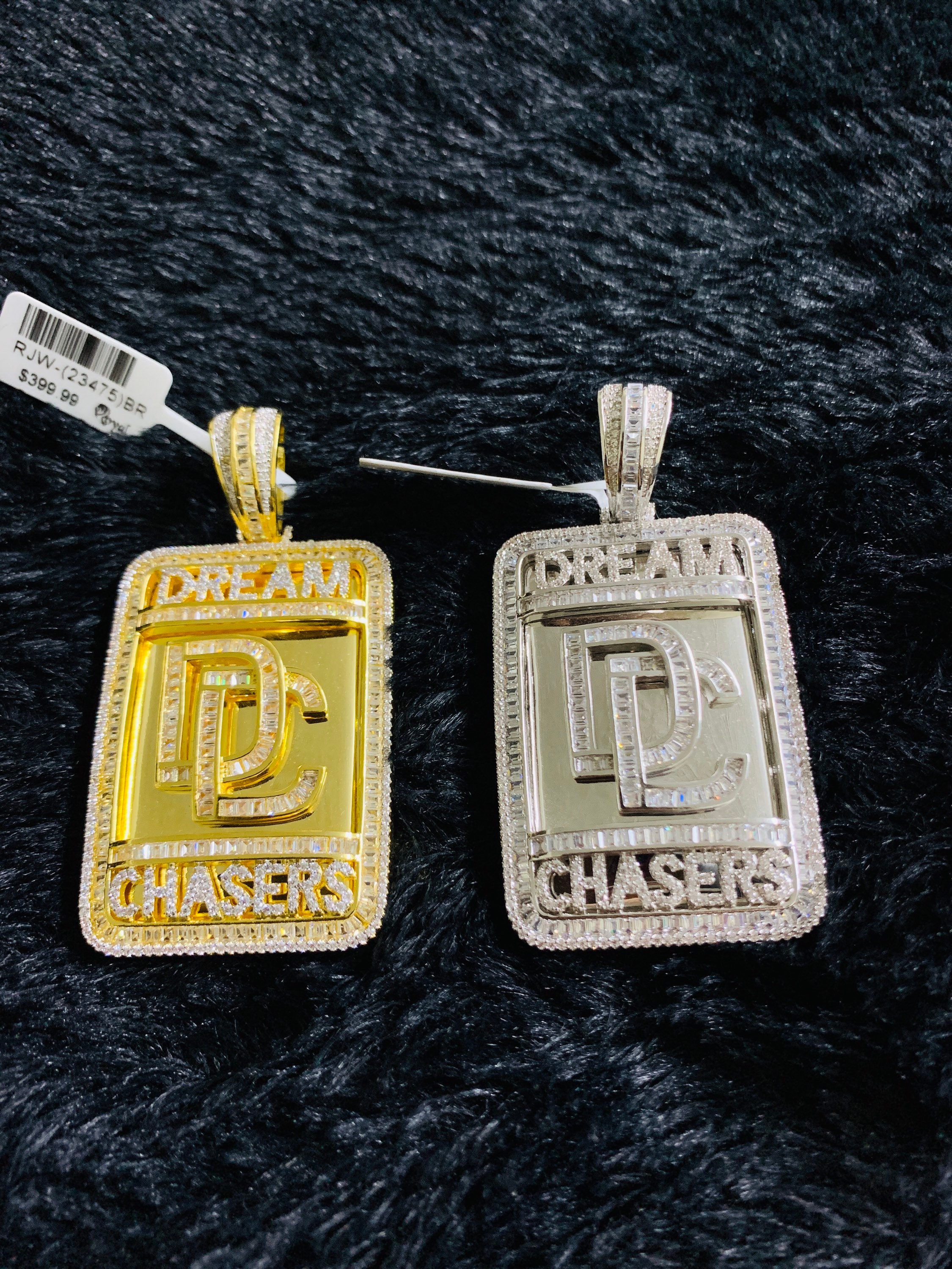 14 k Gold Finish DC Dream Chaser Hip Hop simuliert Diamant Charme Anhanger w Kette Etsy