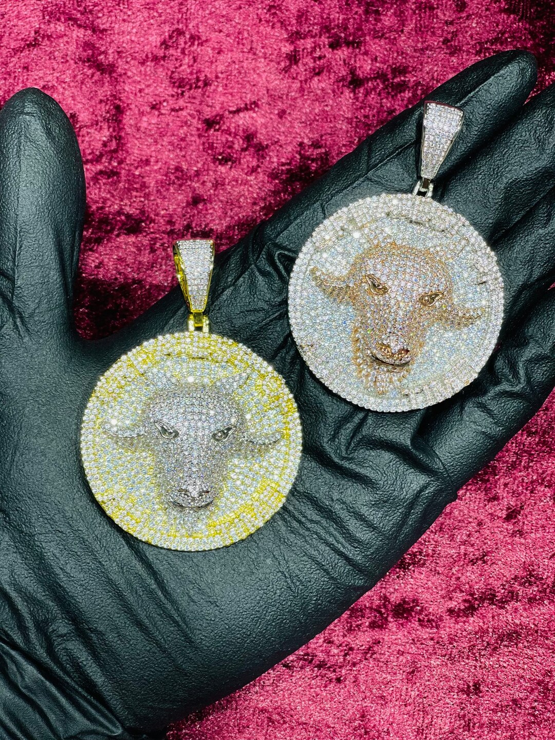 14k Gold Finish GOAT Greatest of All Time Hip Hop Charm Pendant W/ Rope ...