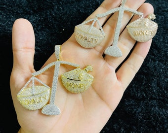 14k Gold Finish Boss With Crown Tricolor Hip Hop Simulated Diamond ...