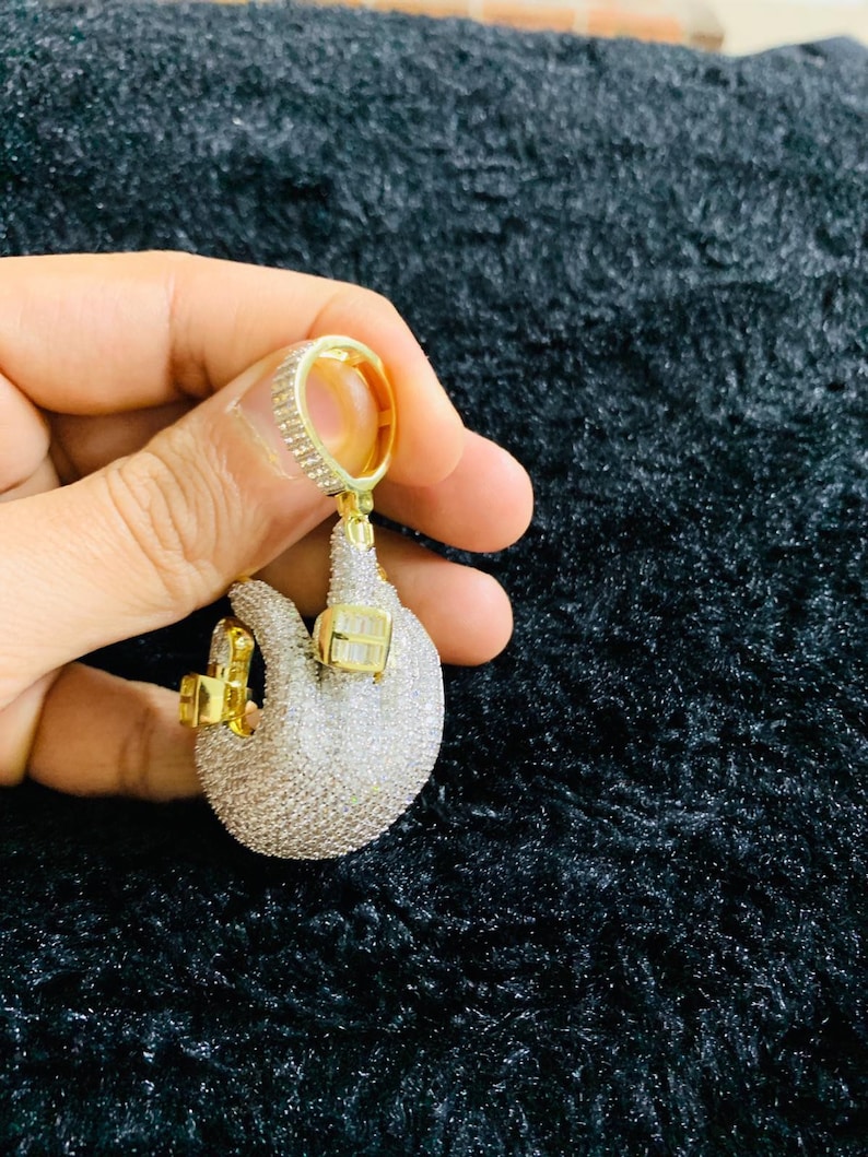 14k Gold Finish Okay Emoji With Middle Finger Hip Hop Charm | Etsy