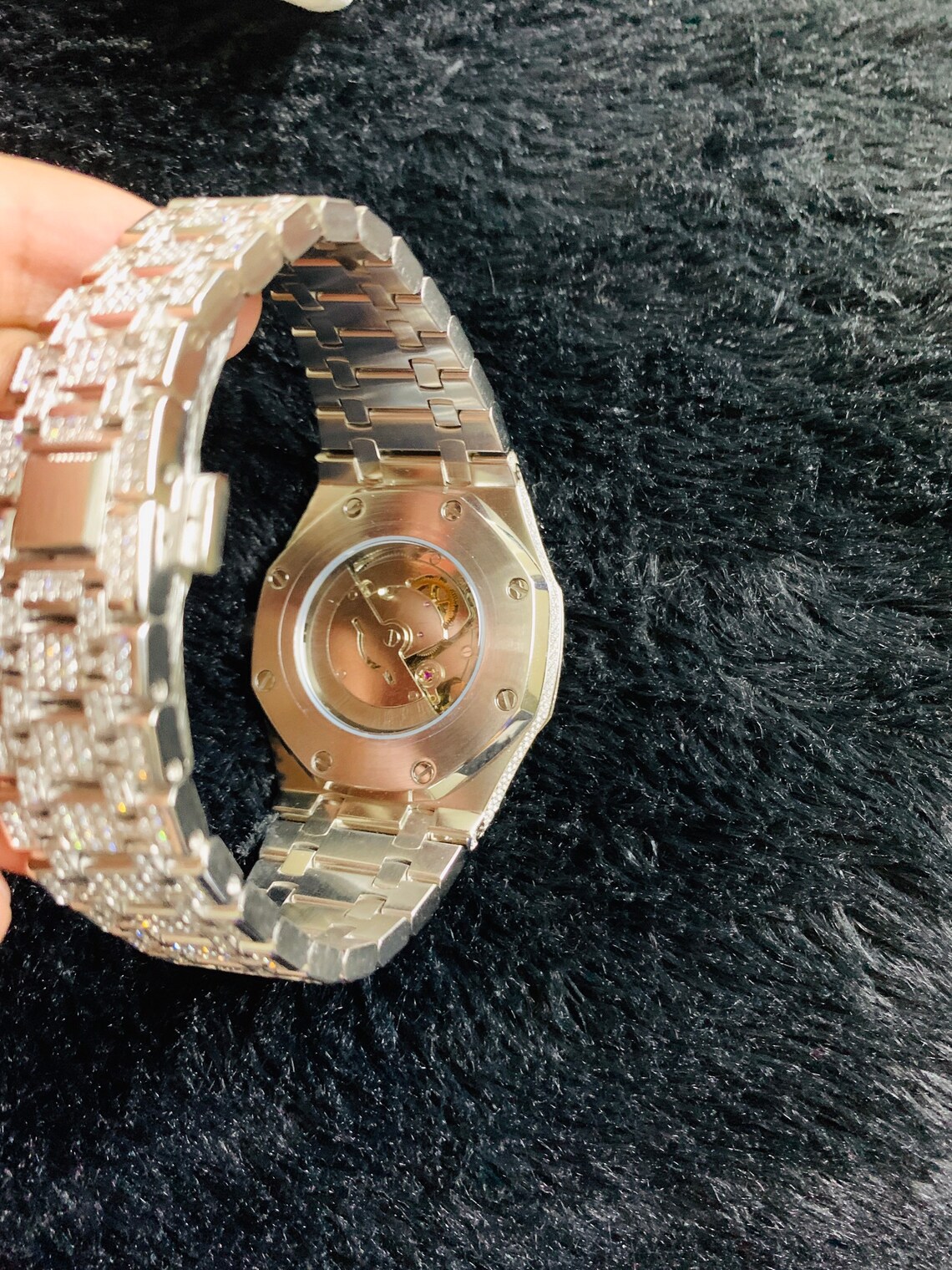 Stainless Steel Fully Ice Automatic Octagon Shape Simulated | Etsy